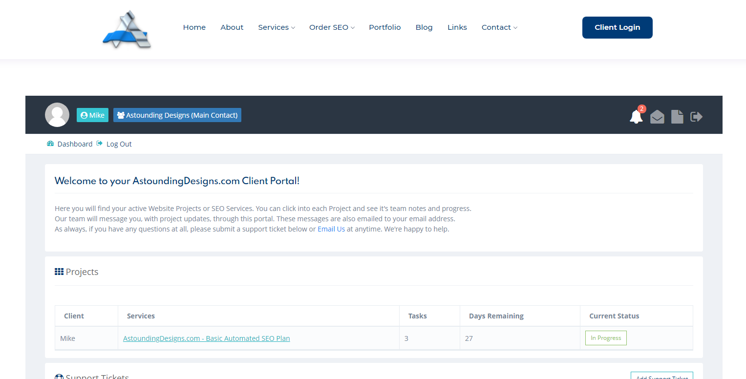 We've launched a new Client Portal. - Astounding Designs